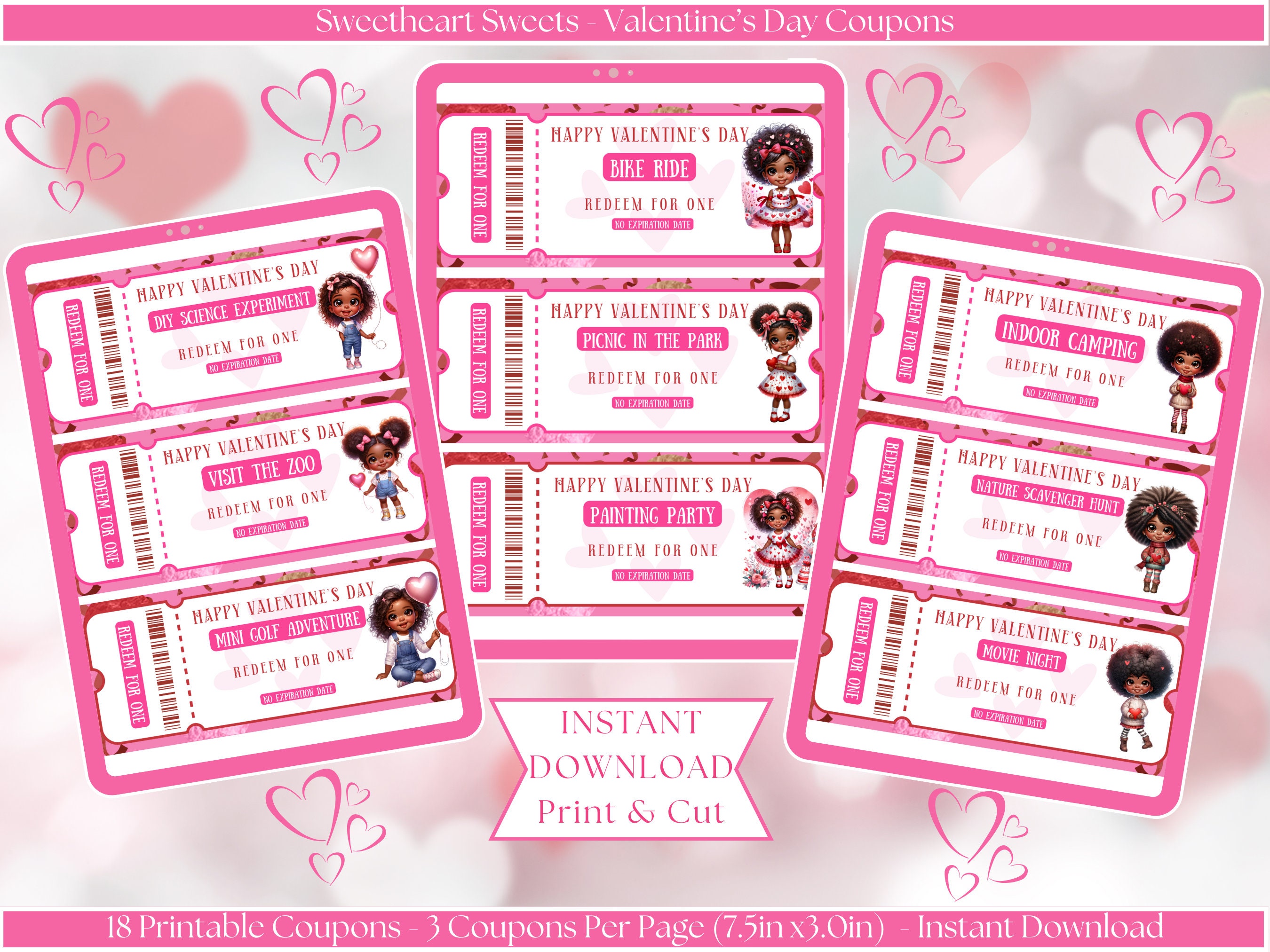 Valentine's Day Coupons for Girls Printable Valentine's Coupons for ...