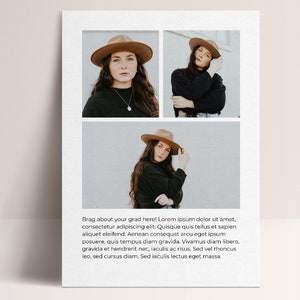 Minimal Graduation Announcement Card CANVA Template | Instant Download ...