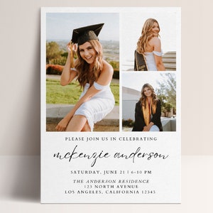 Minimalist Graduation Announcement Card CANVA Template | Instant ...