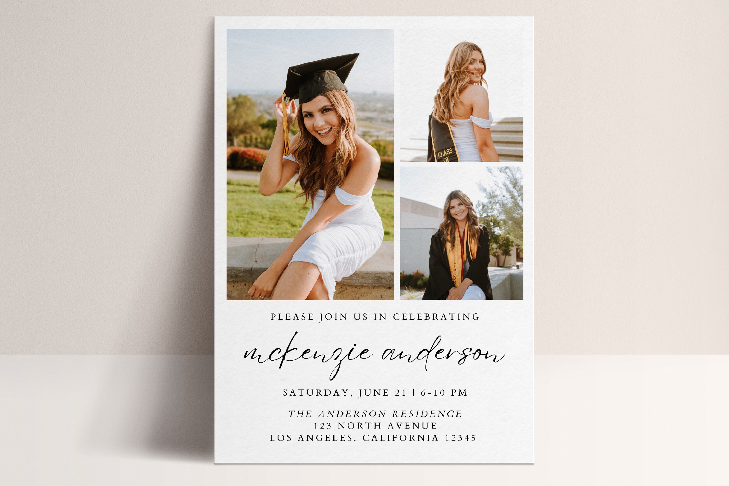 Minimalist Graduation Announcement Card CANVA Template - Etsy