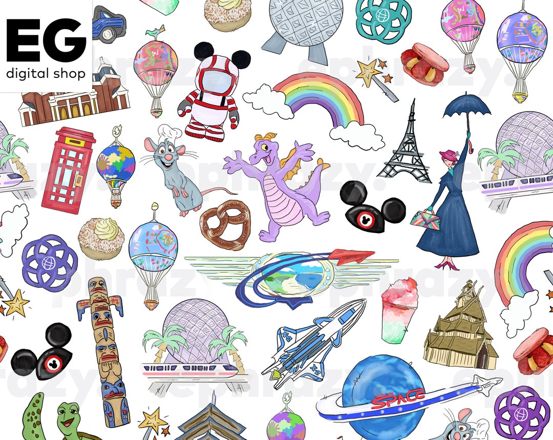 Epcot Digital Seamless Pattern Jpg Download - Etsy