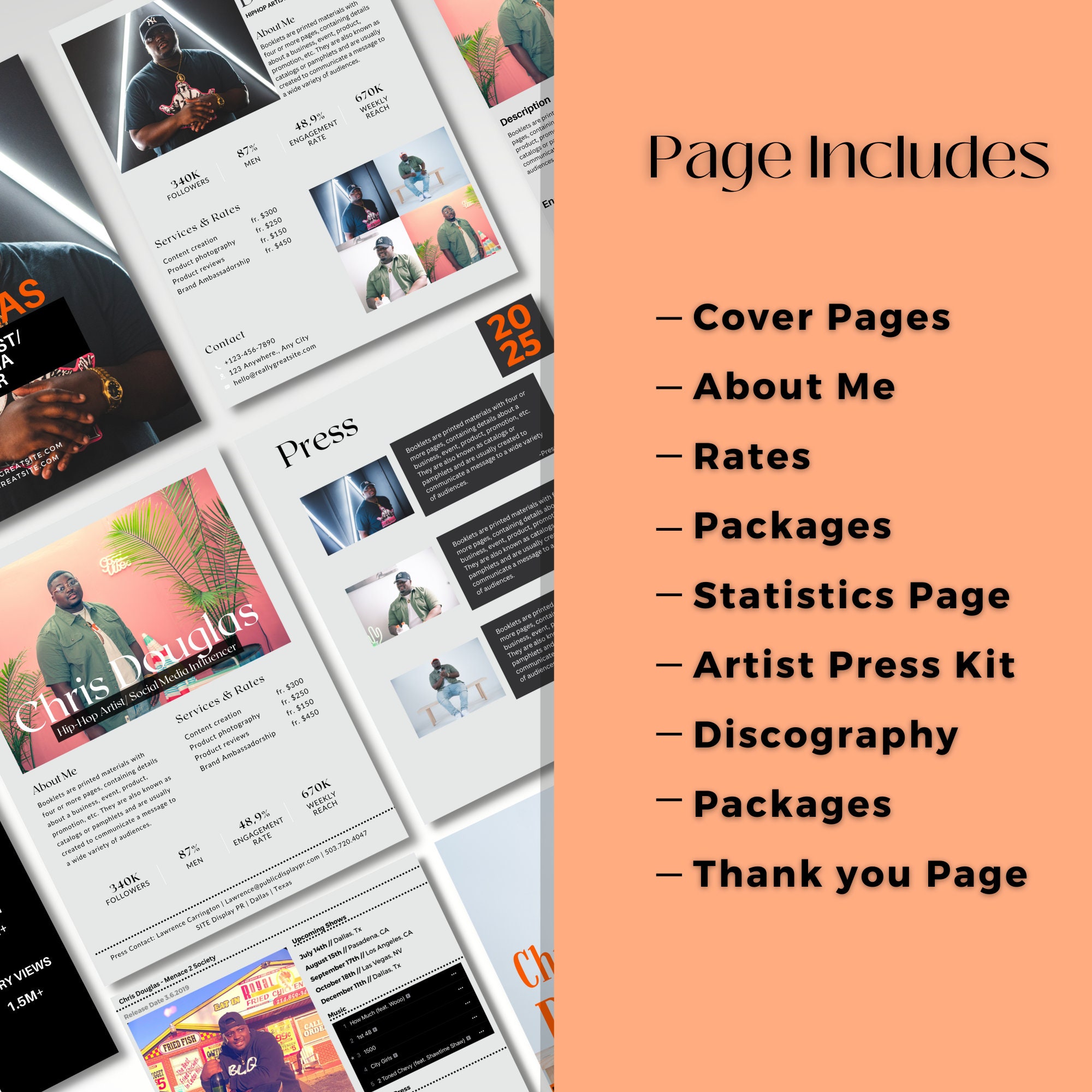 Influencer Media Kit | Media Press Kit |artist Press Kit| Rate Sheet ...
