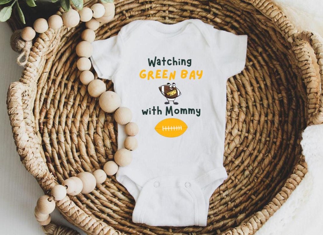 Watching Green Bay Packers With Mommy, Custom Green Bay Packers Onesie ...