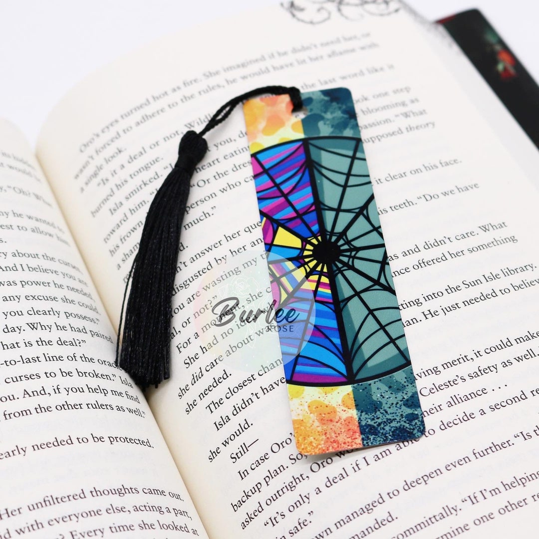 Stained Glass Window Spider Web Bookmark Metal Friendship Gift Book ...