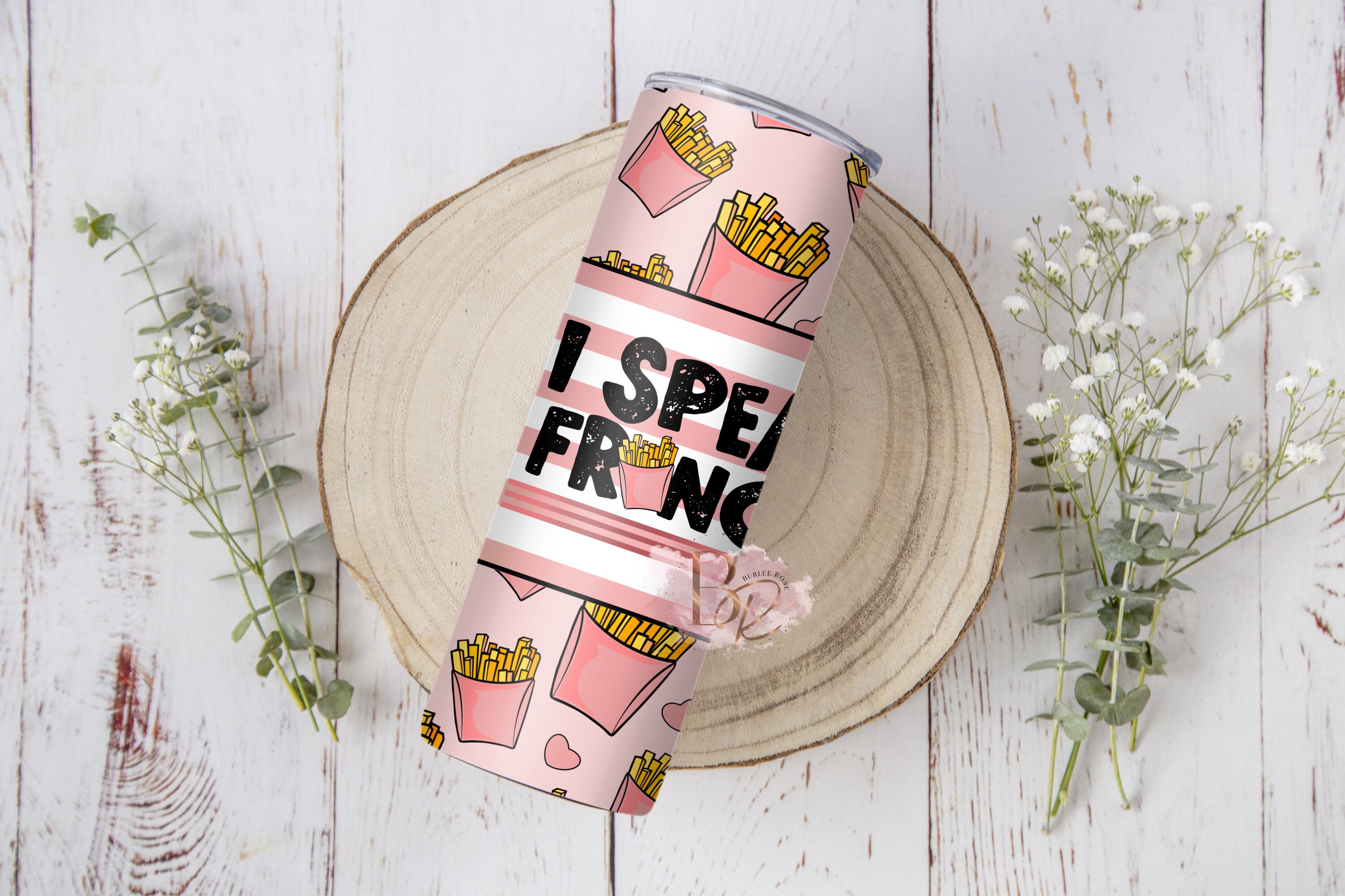 French Fries 20oz Skinny Tumbler With Straw French Fries Tumbler Gift ...