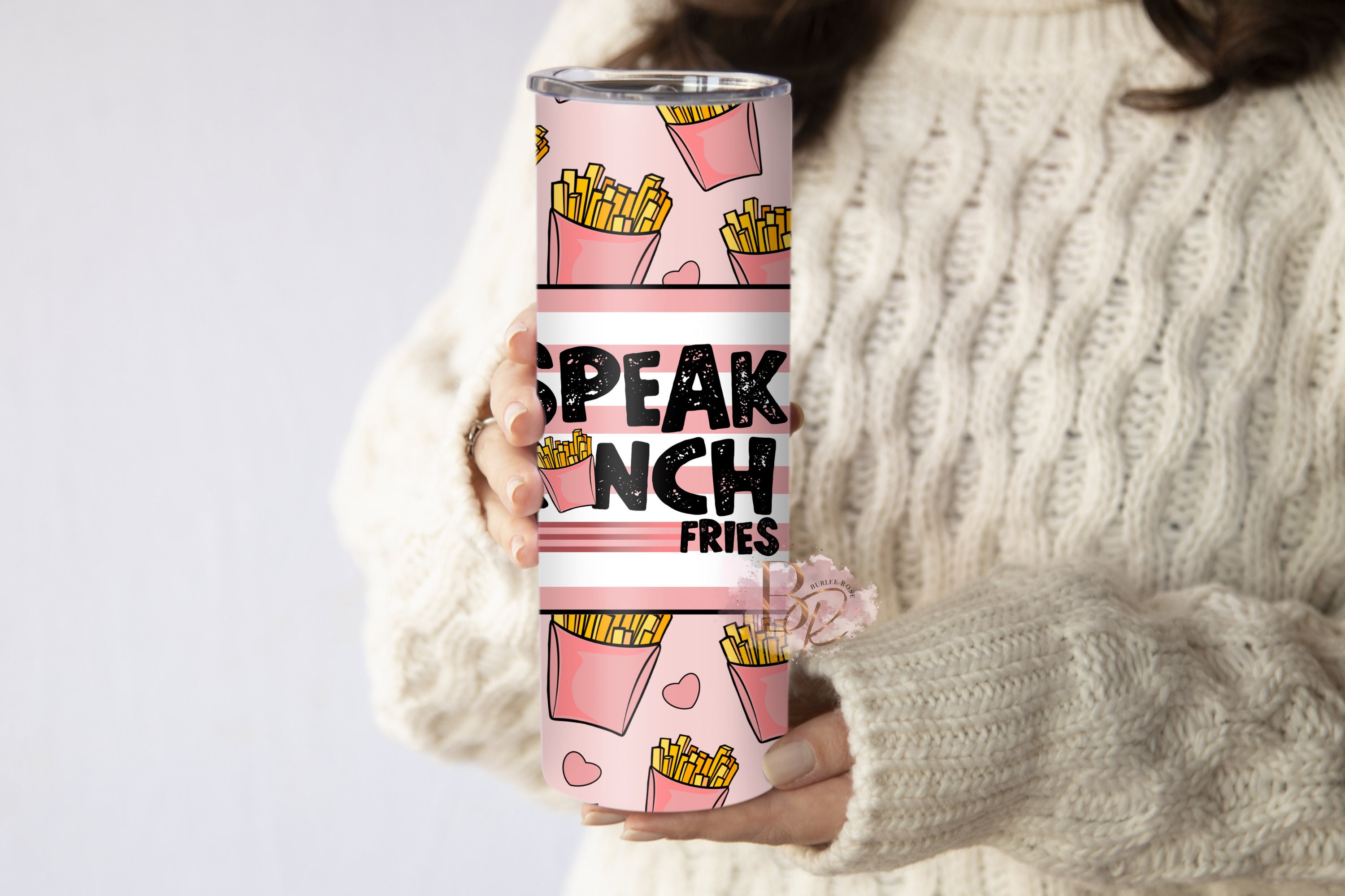 French Fries 20oz Skinny Tumbler With Straw French Fries Tumbler Gift ...