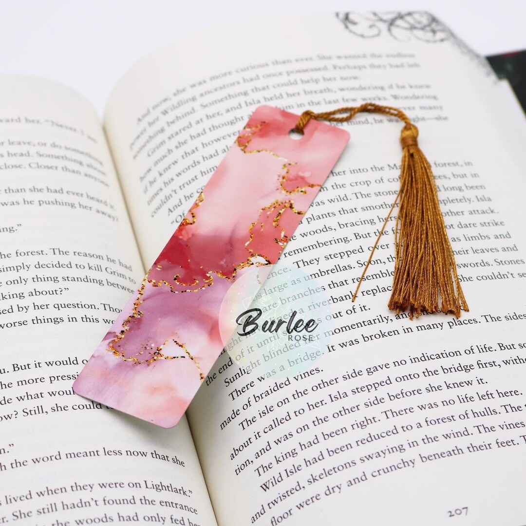 Pink Marbled Bookmark Metal Book Gifts for Book Lovers Gift Reading ...