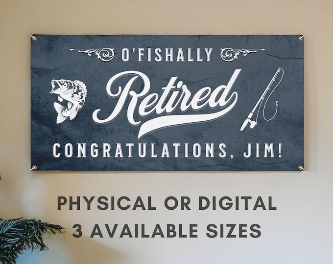 Printable Happy Retirement Customized Sign With Confetti Background ...