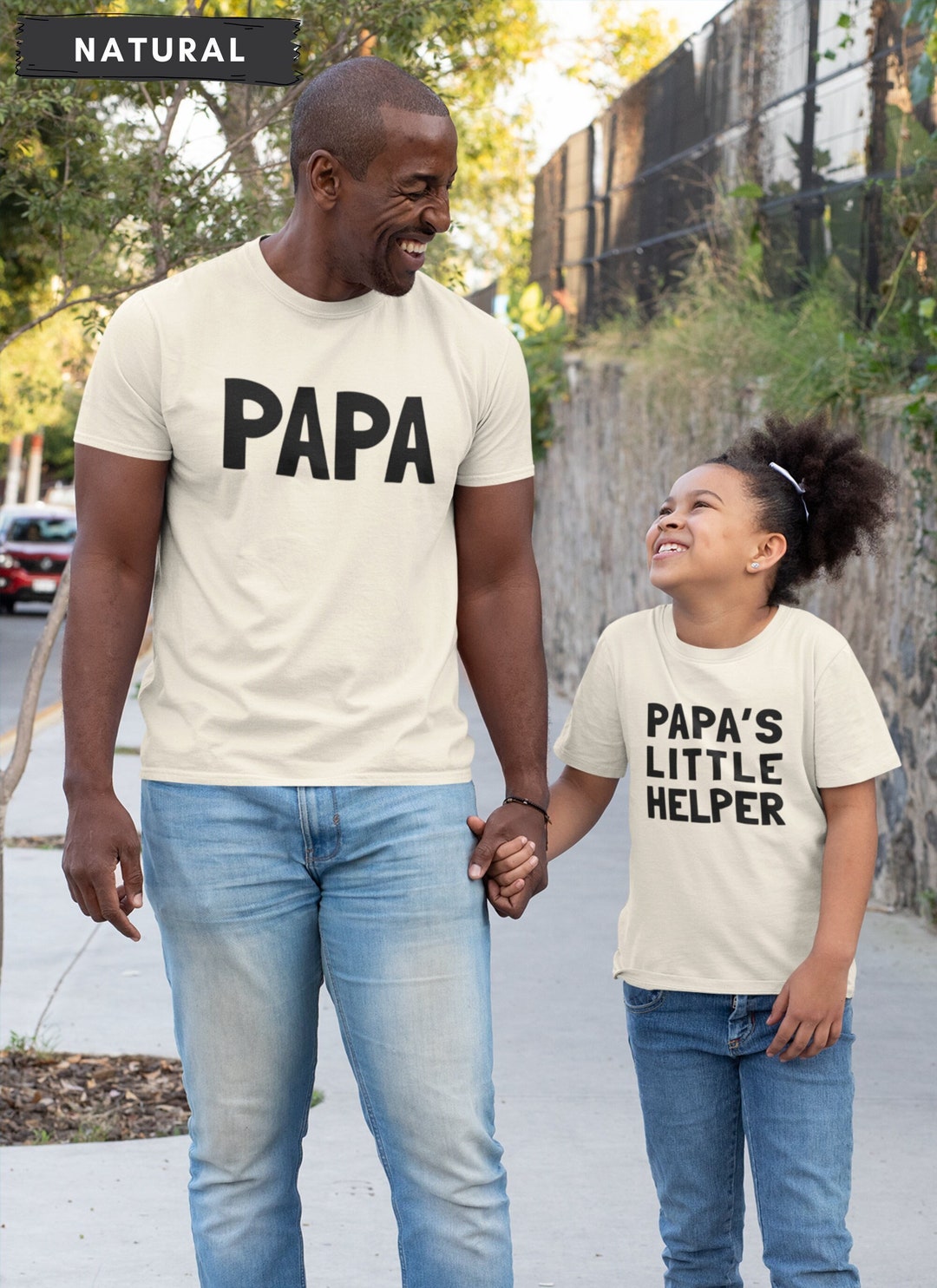 Papas Little Helper Matching Shirt for Papa and Grandchild Fathers Day ...