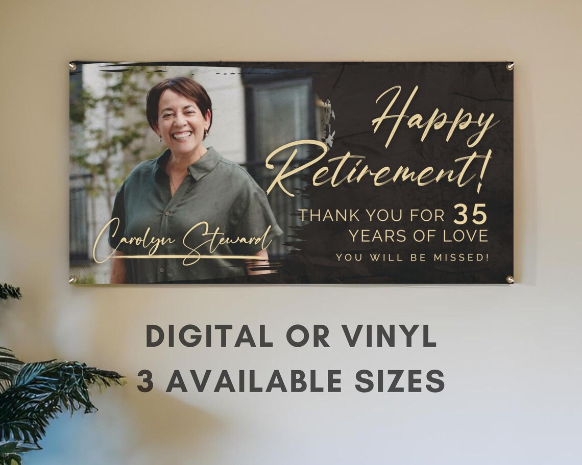 Custom Retirement Party Banner, Personalized Decoration (vinyl or ...