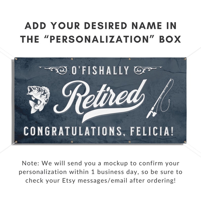Retirement Party Backdrop, Fishing Retirement Banner, Celebration ...