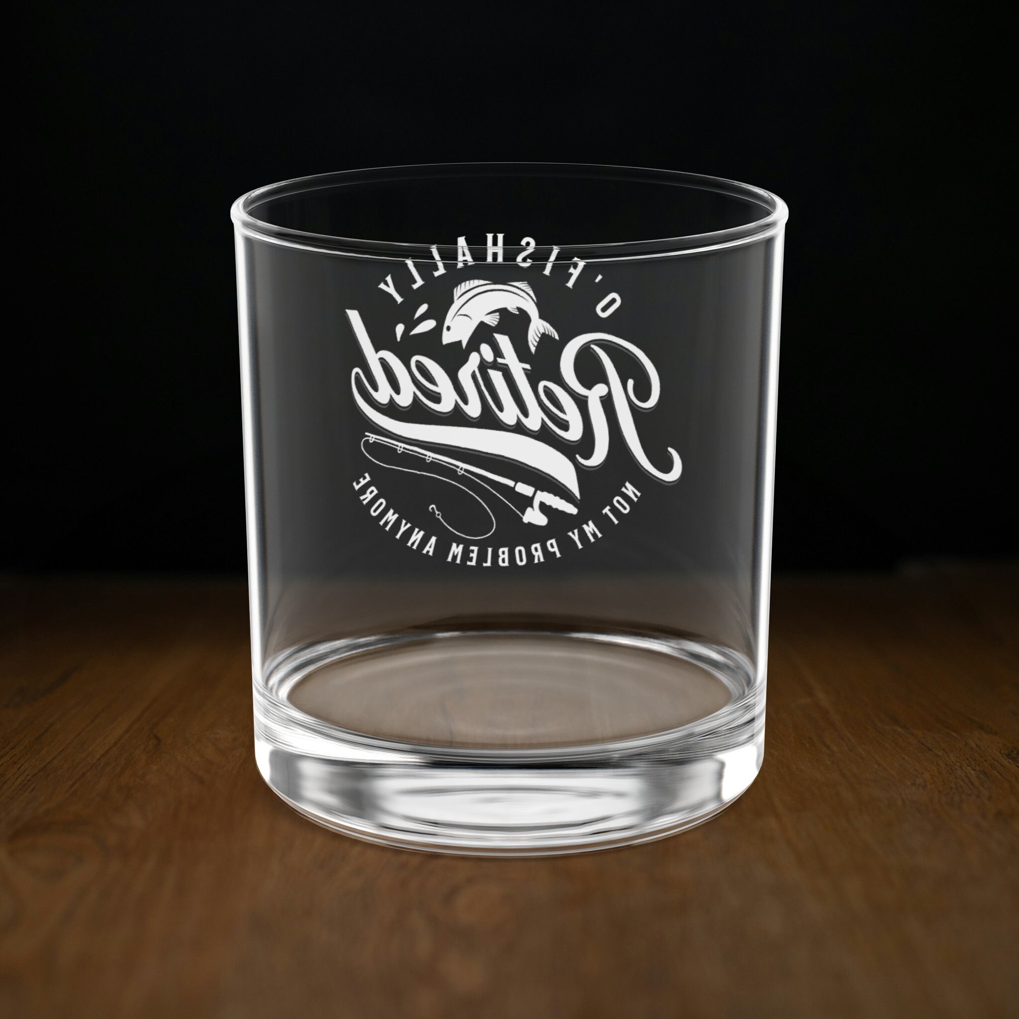 O'fishally Retired Rocks Glass, Funny Retirement Gifts for Men, Gift ...