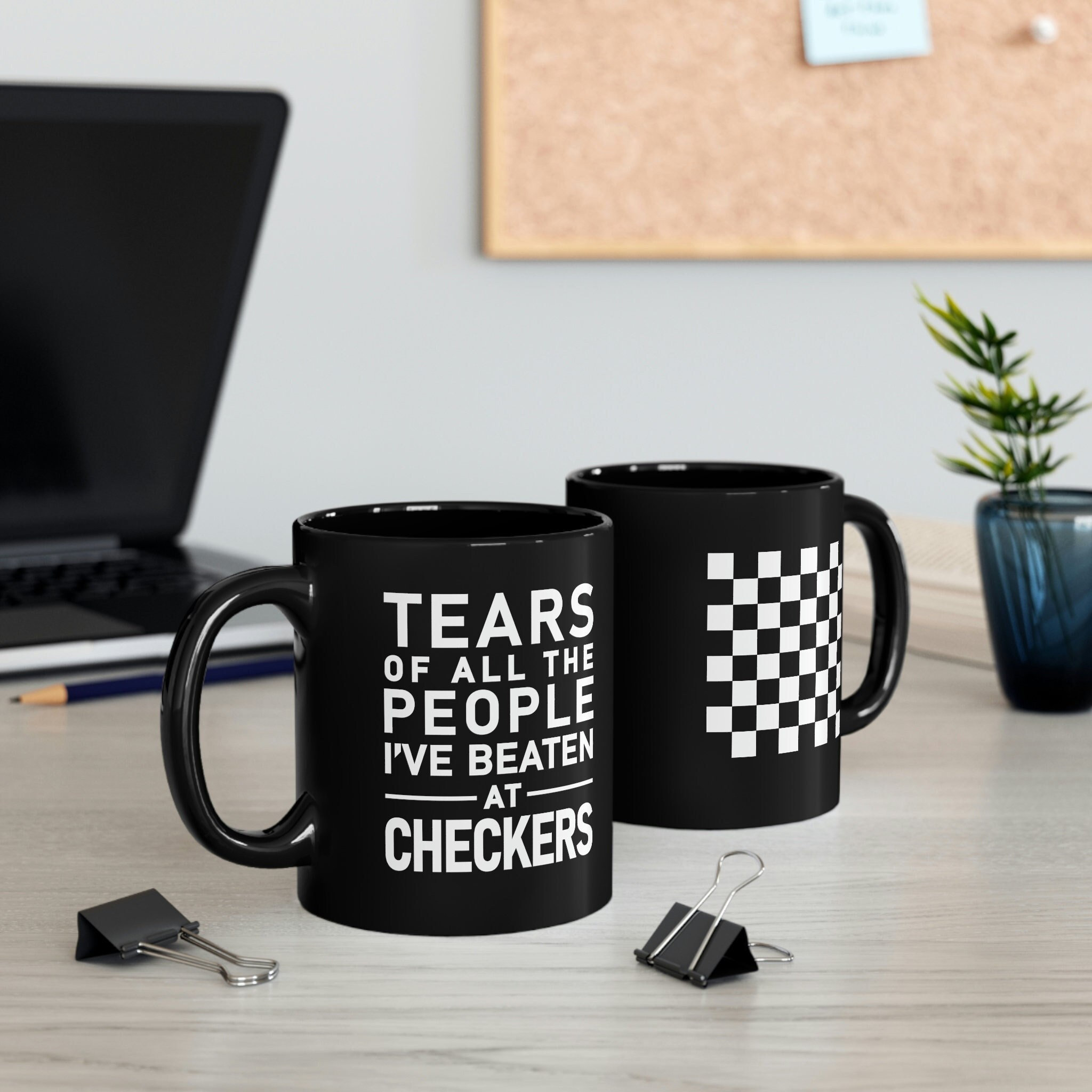 Funny Checkers Trophy Mug, Gift for Checkers Lovers, Checkers Champion ...