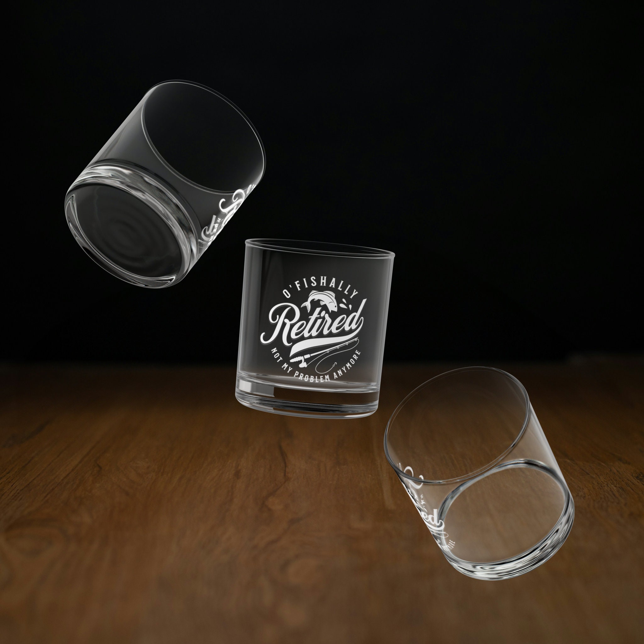 O'fishally Retired Rocks Glass, Funny Retirement Gifts for Men, Gift ...