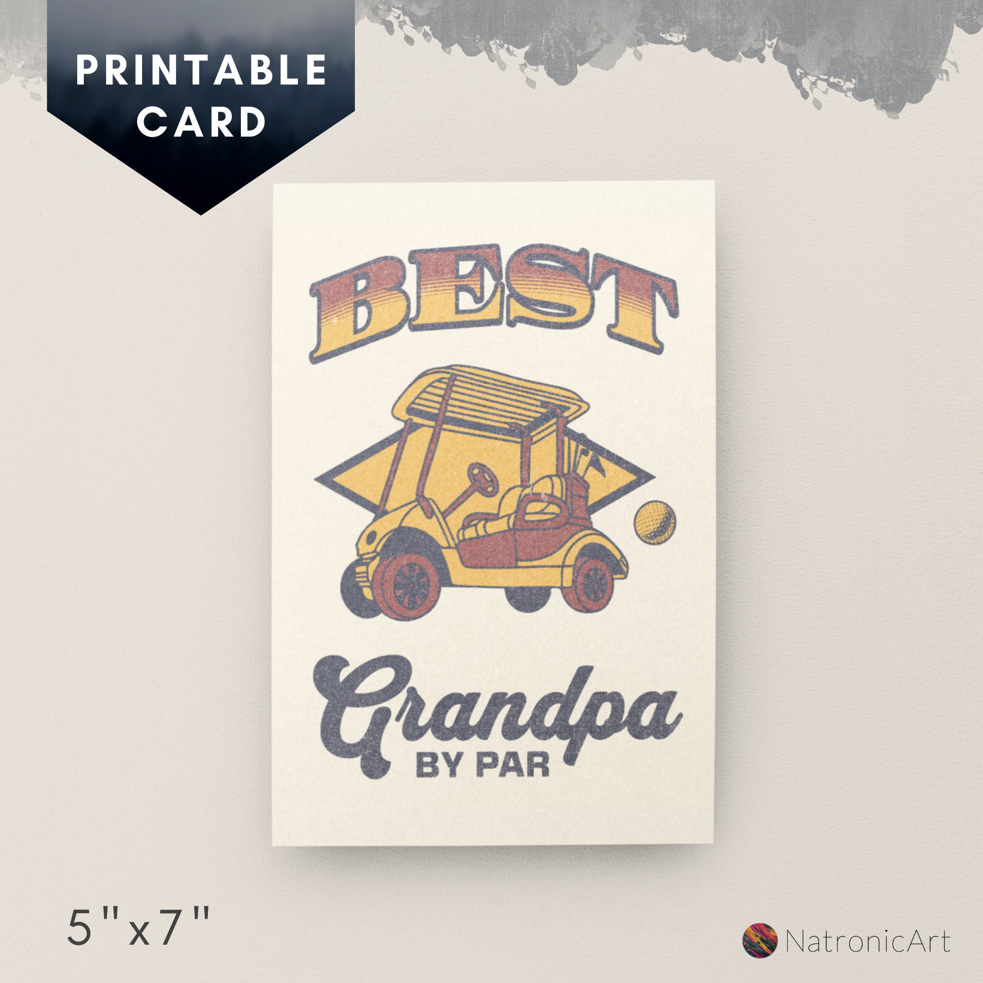 Printable Card for Grandpa Golf Card Fathers Day Card for - Etsy