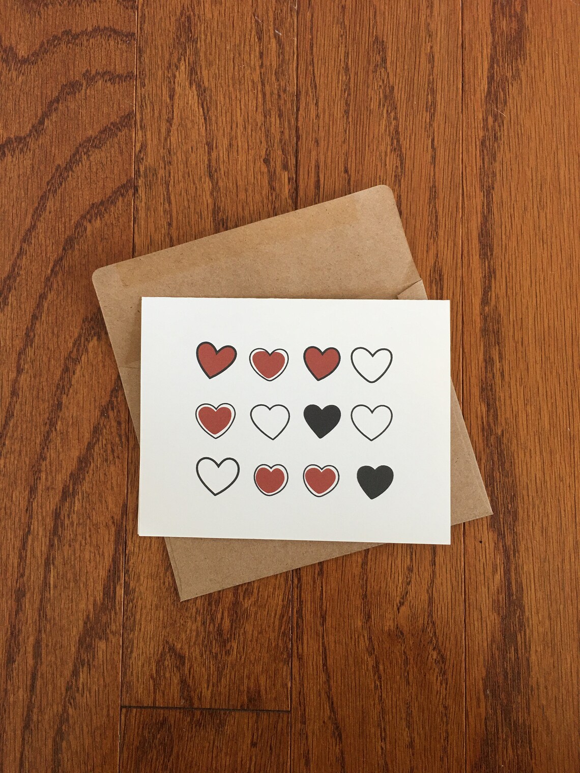 Custom Message Valentines Card Personalized Note Card Valentine's Day ...