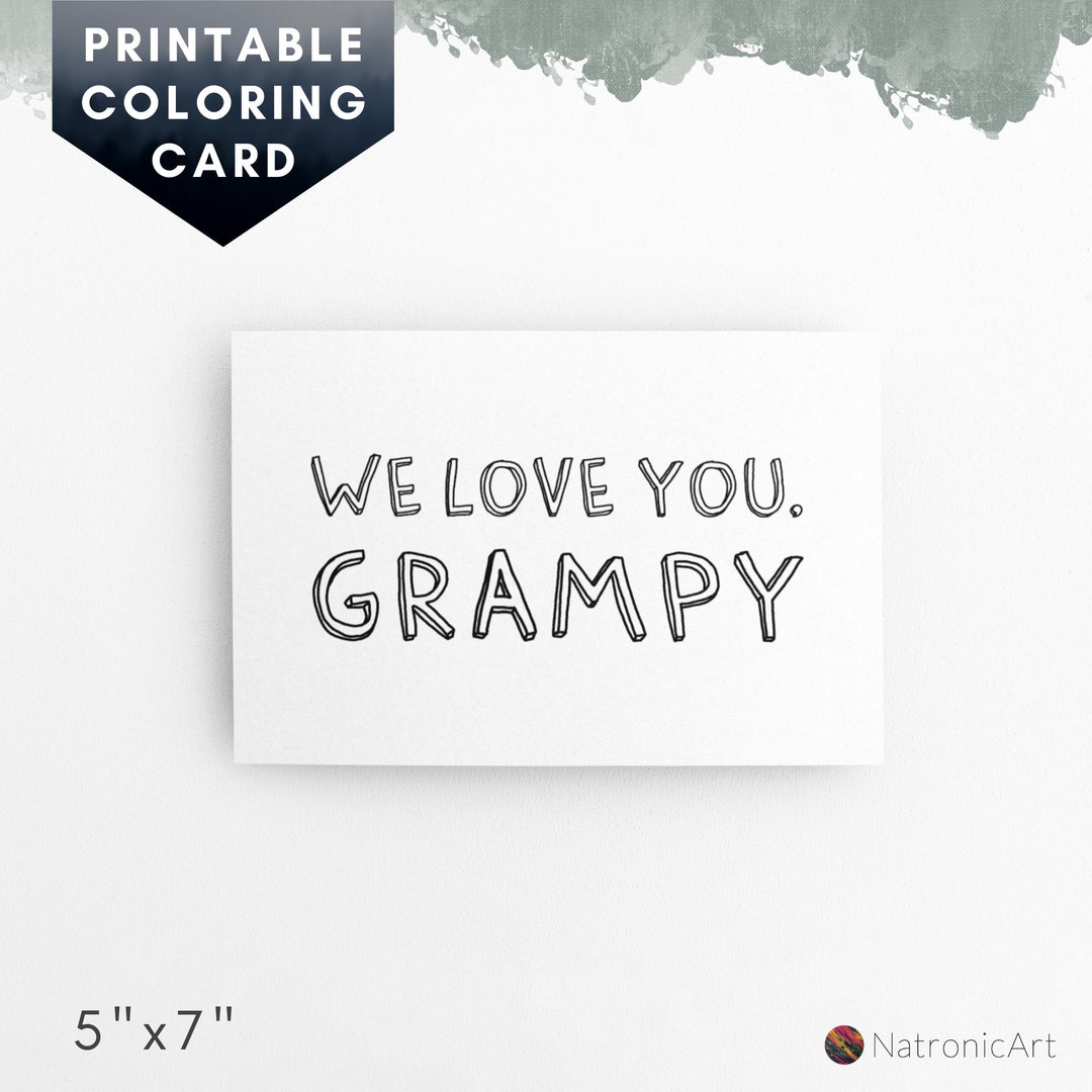 Printable Father's Day Card for Grampy Card From Grandchildren Gift for ...