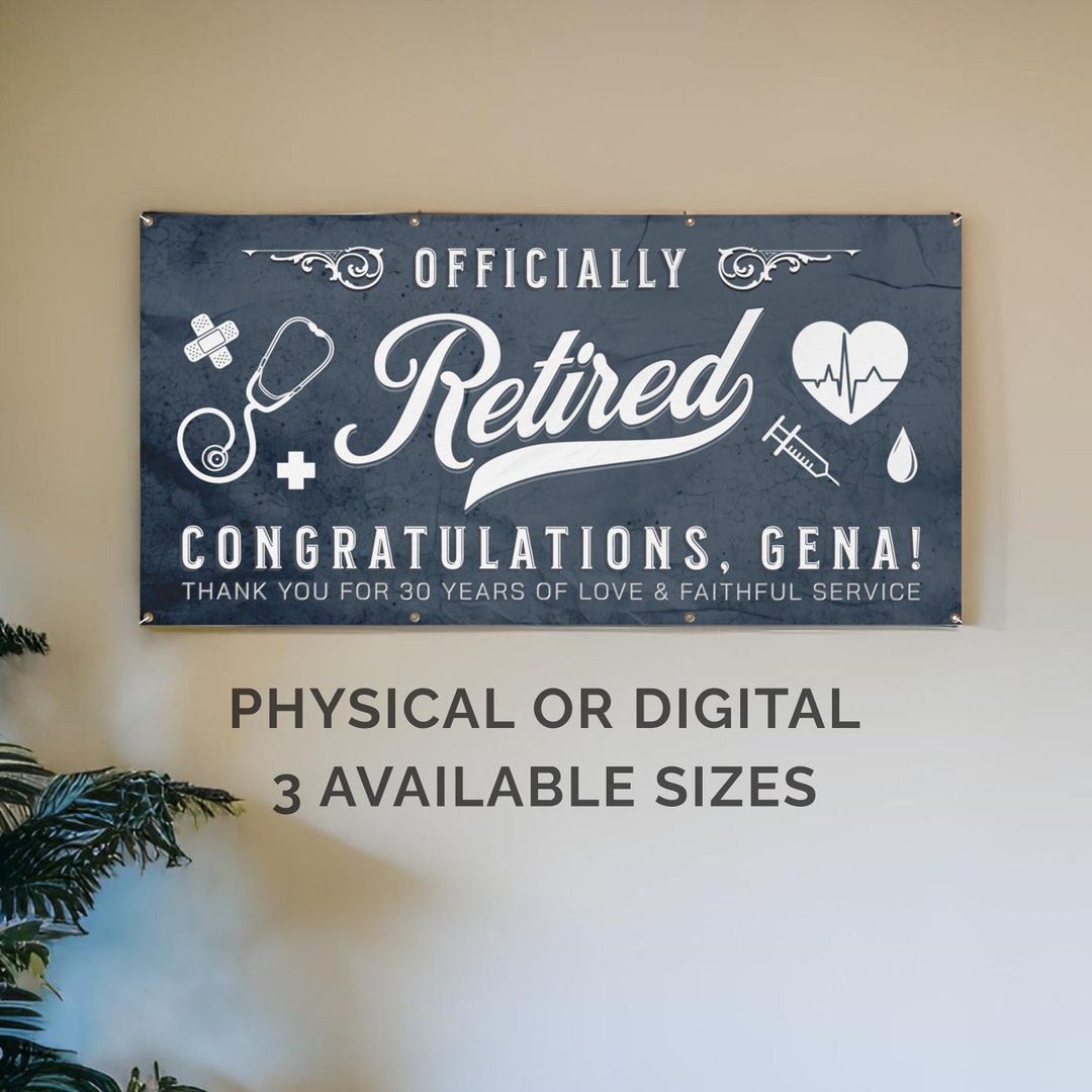 Nurse Retirement Party Banner Retired Doctor Backdrop Retiring Rn ...