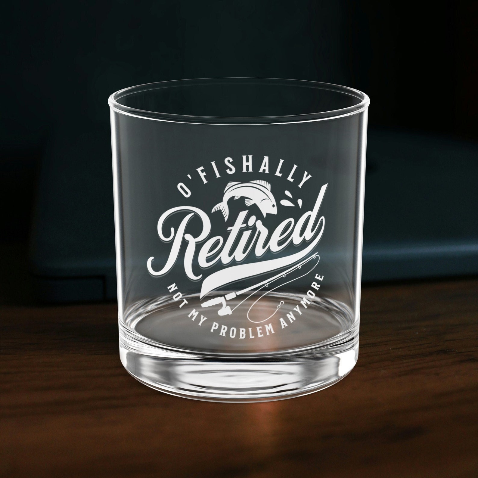 O'fishally Retired Rocks Glass, Funny Retirement Gifts for Men, Gift ...