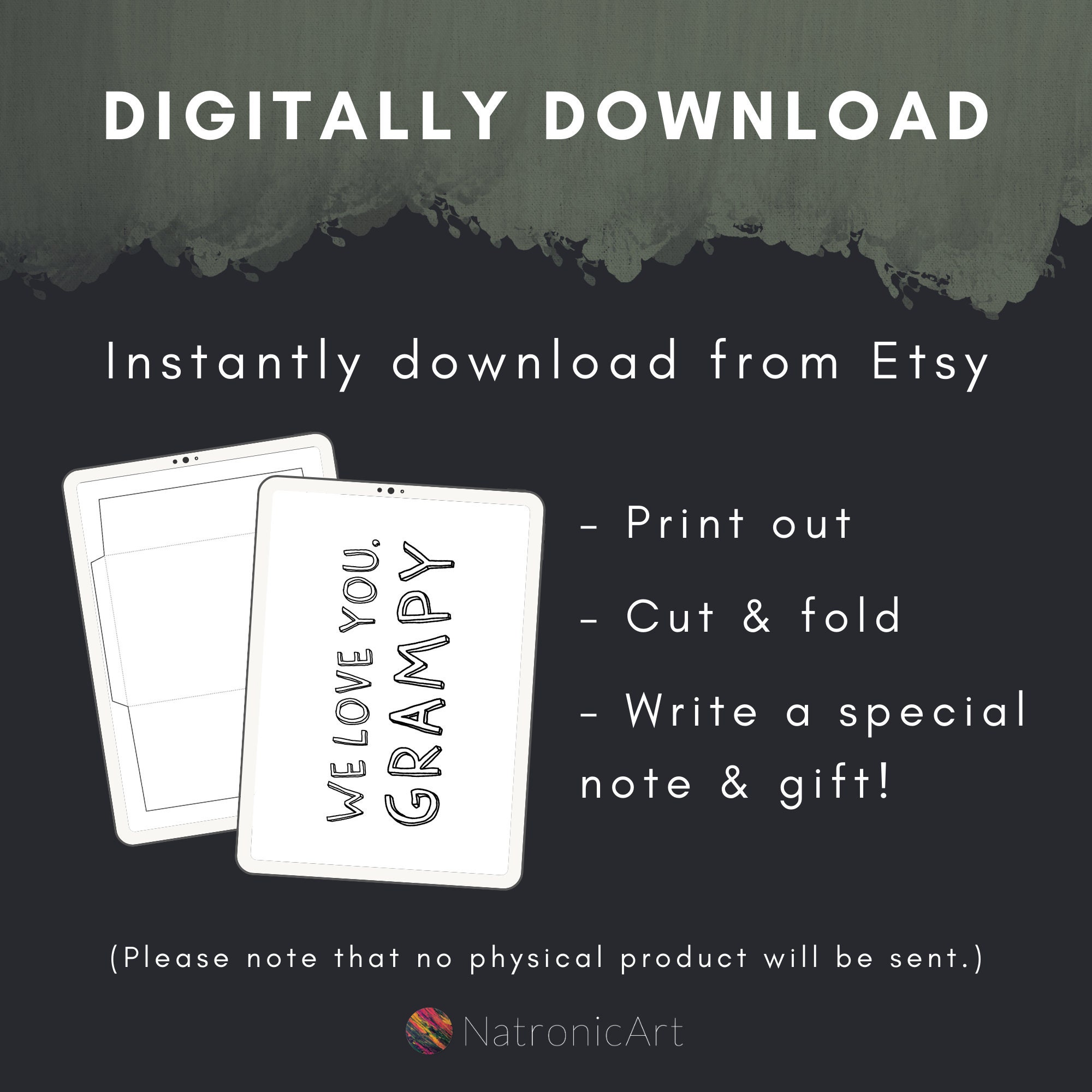 Printable Father's Day Card for Grampy Card From Grandchildren Gift for ...