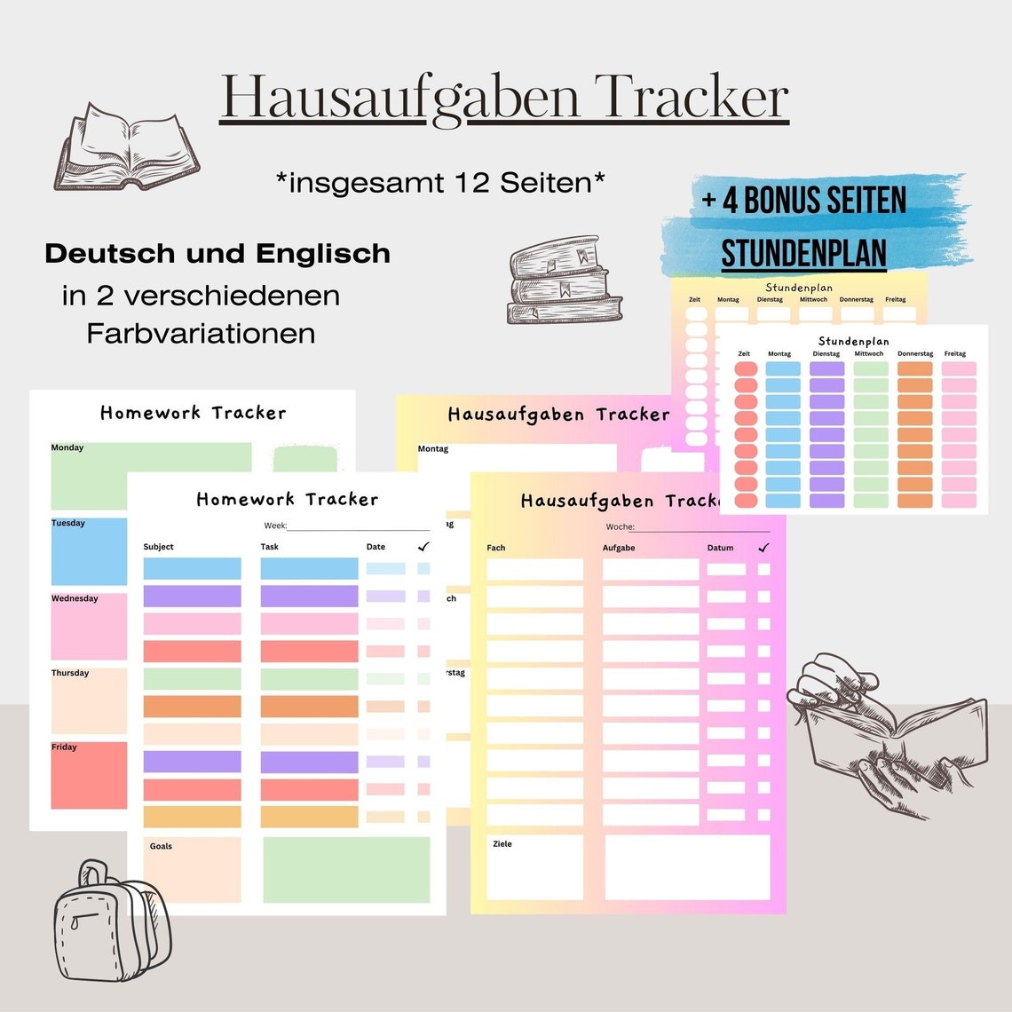 Homework Planner to Print Out Printable Timetable printable - Etsy