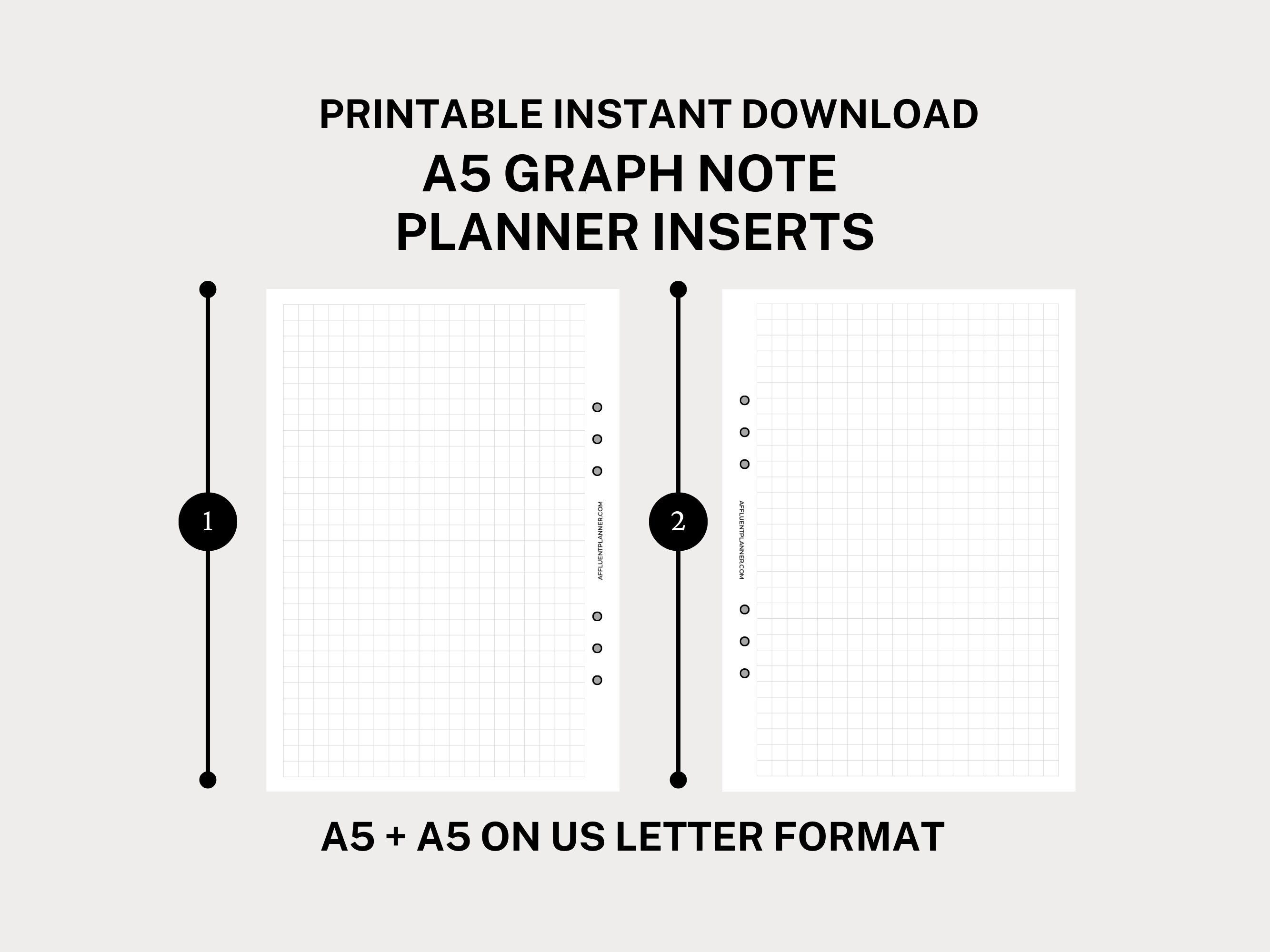 A5 GRAPH NOTE Printable Planner Inserts Printable for A5 Planner A5 ...