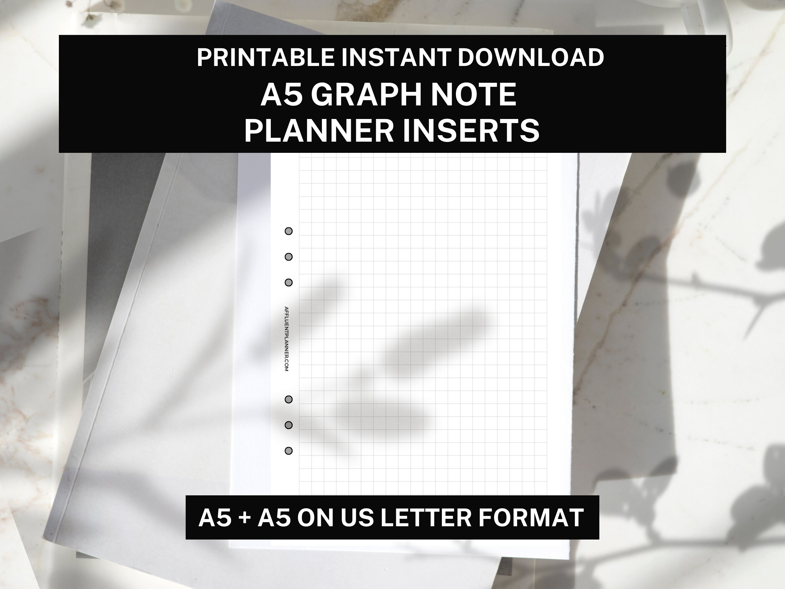 A5 GRAPH NOTE Printable Planner Inserts Printable for A5 Planner A5 ...