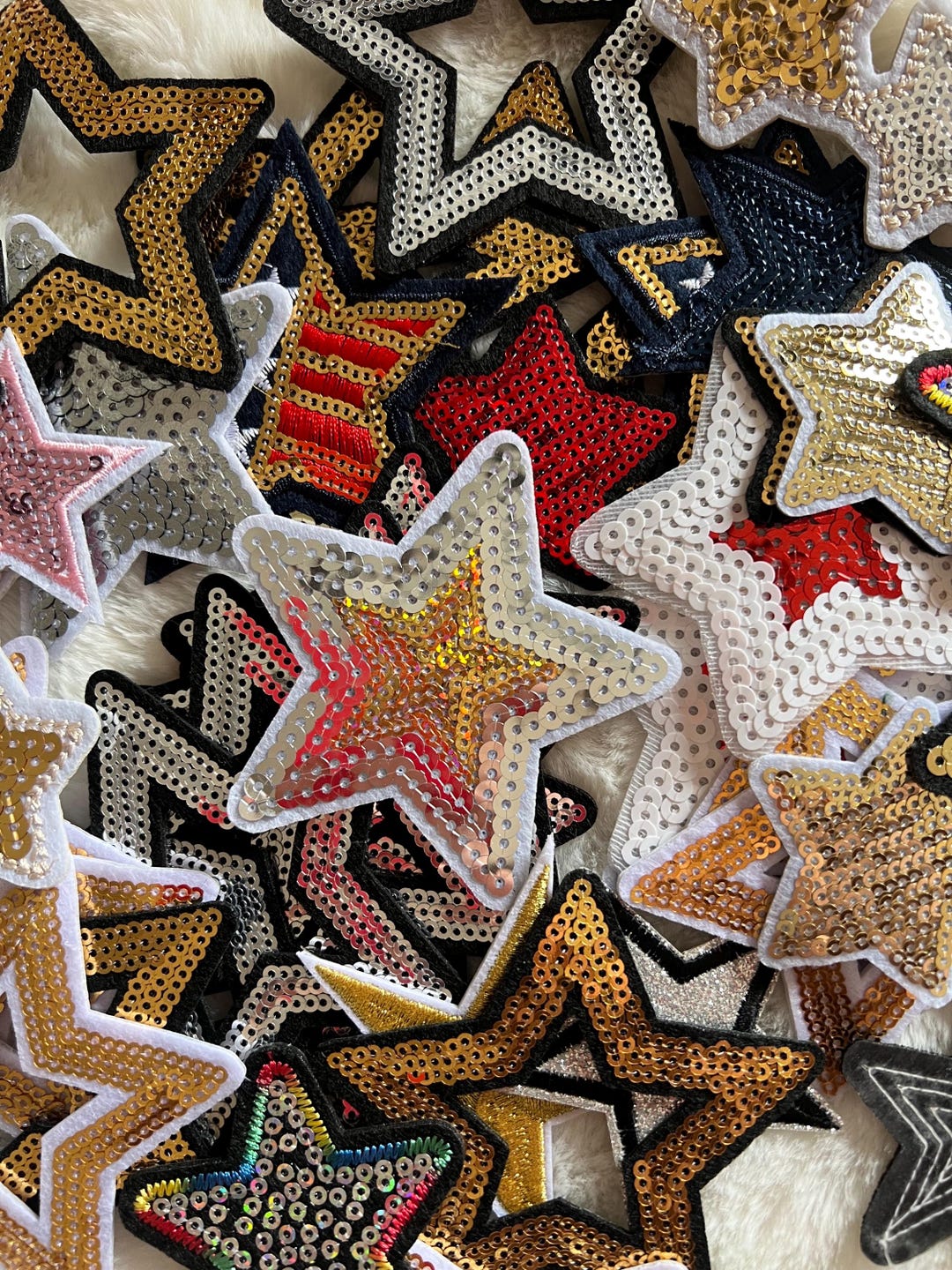 Mixed Lot of 10 RANDOM Sequin Star Iron on Patches - Etsy