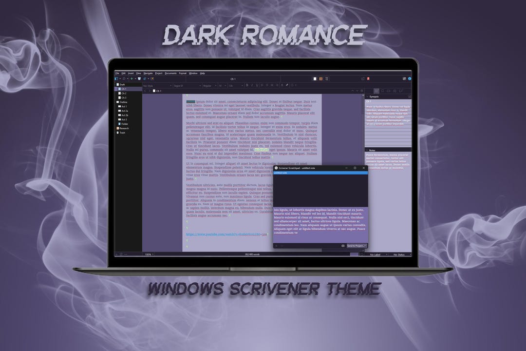 Windows Scrivener Theme | Dark Romance - Etsy