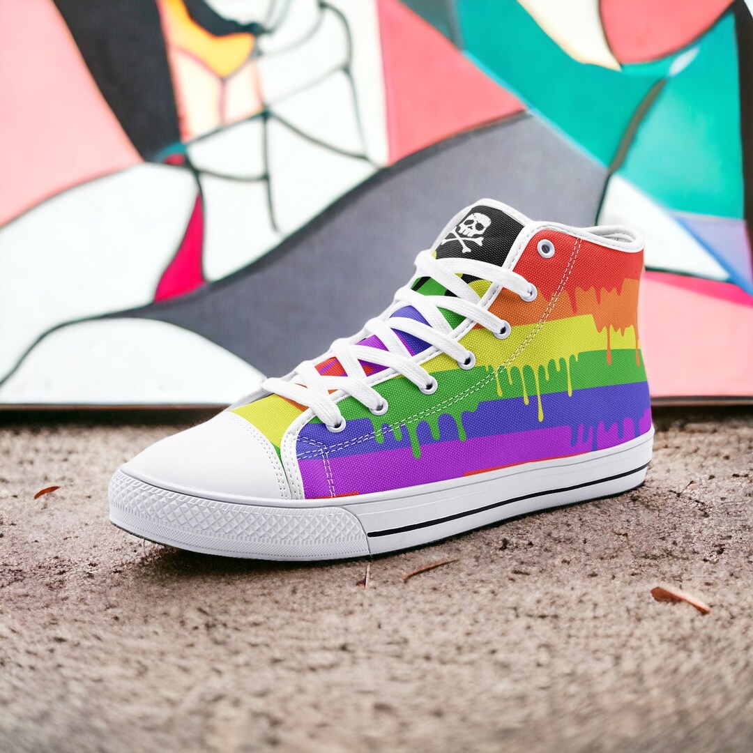 Melting Rainbow / Unisex High Top Canvas Shoes, Goth, Emo, Goblincore ...