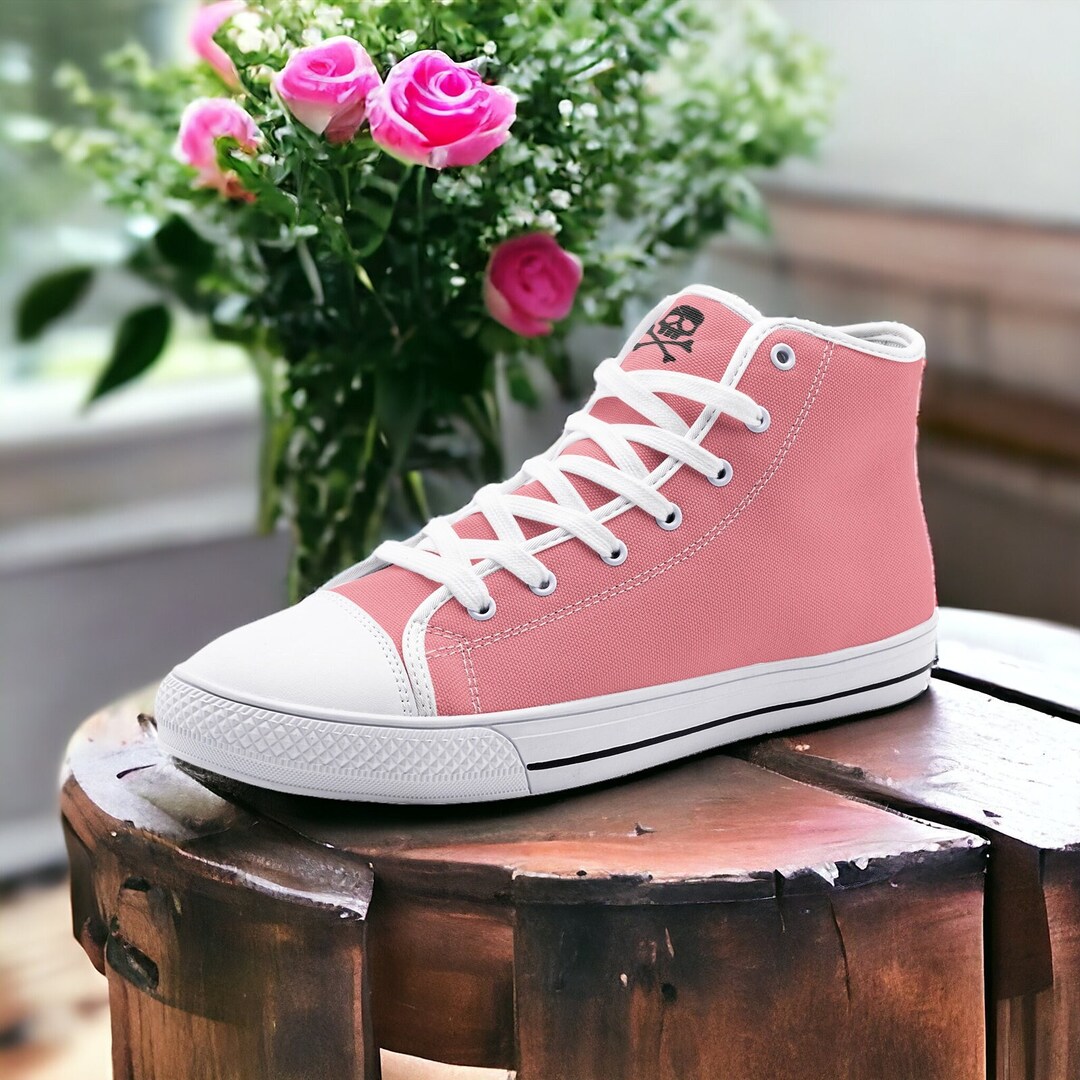 Pink / Unisex High Top Canvas Shoes, Goth, Emo, Goblincore, Woodland ...