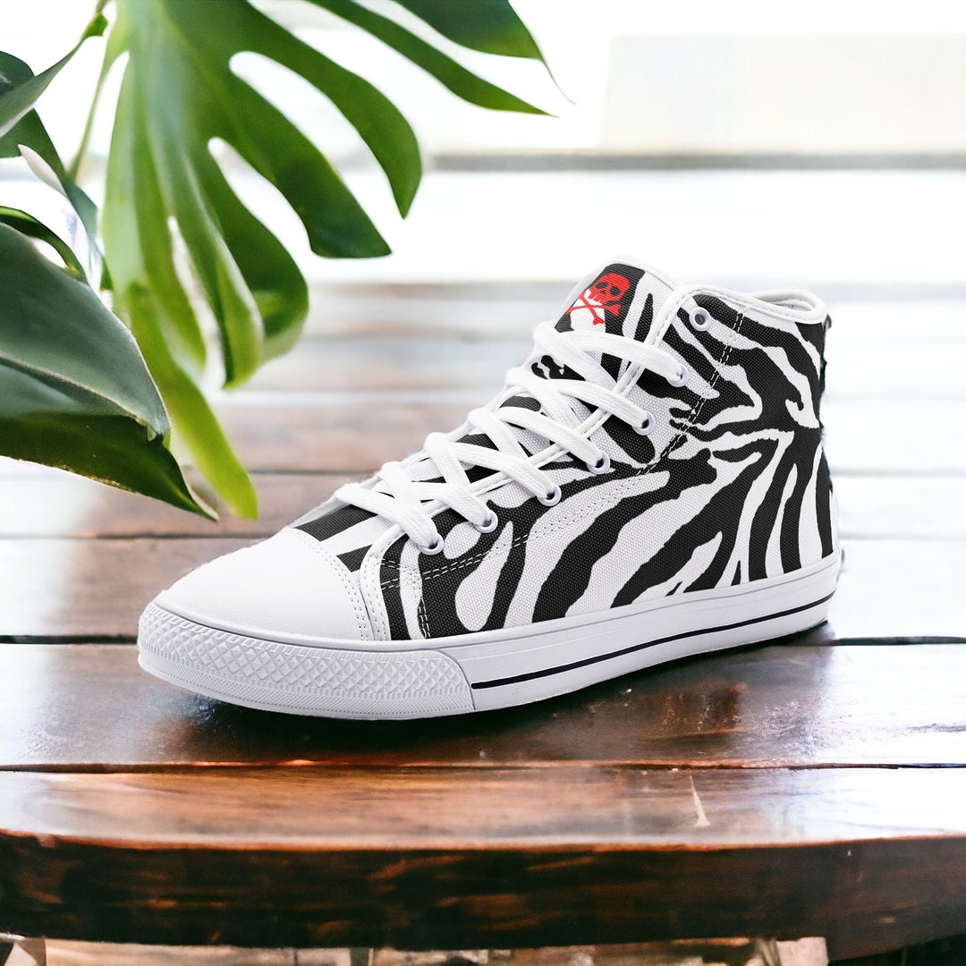 Wild Zebra / Unisex High Top Canvas Shoes, Goth, Emo, Goblincore ...