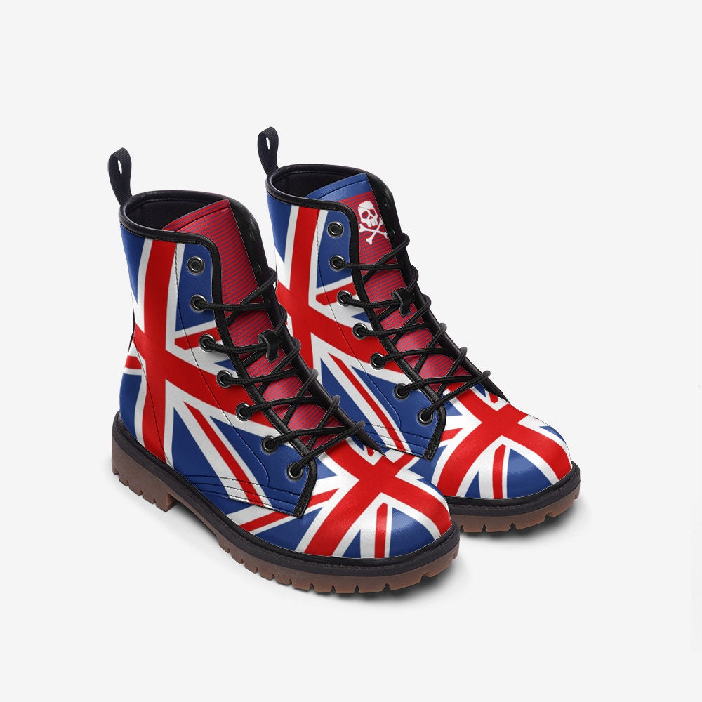Union Jack / Gothic, Punk, Combat Boots in Unisex Casual Lightweight ...