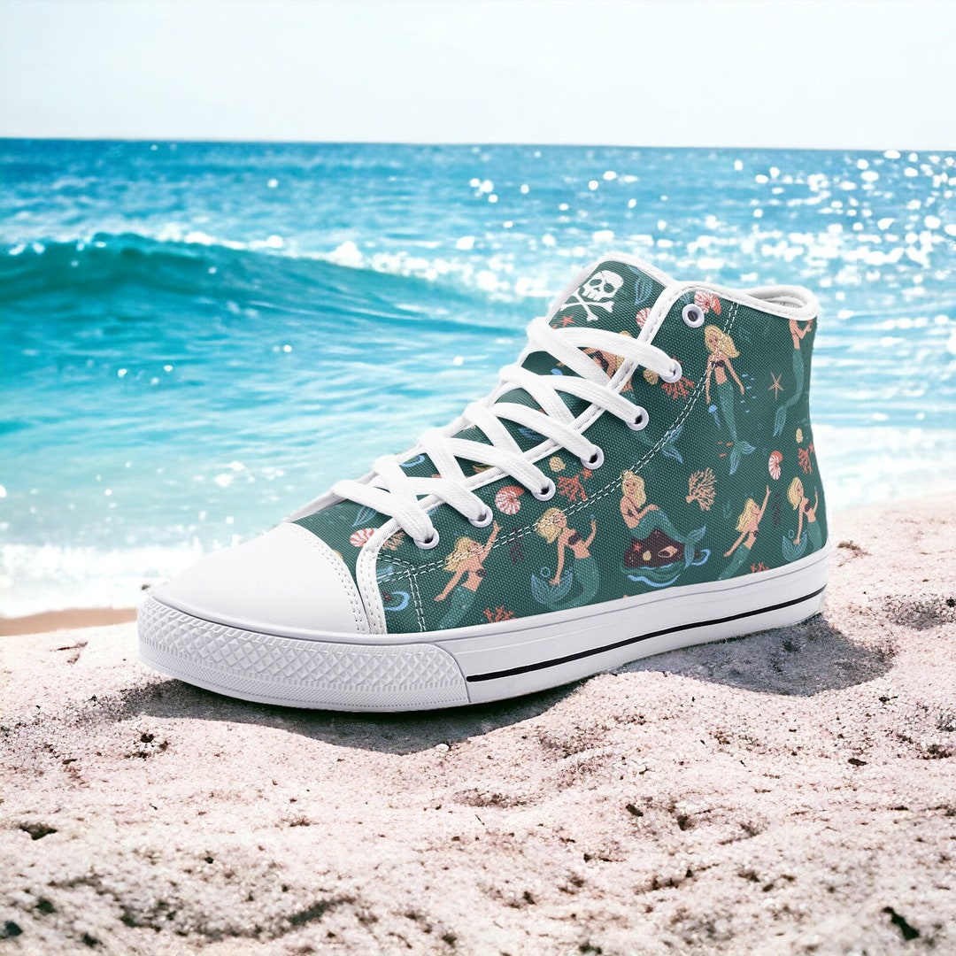 Mermaid / Unisex High Top Canvas Shoes, Goth, Emo, Goblincore, Woodland ...