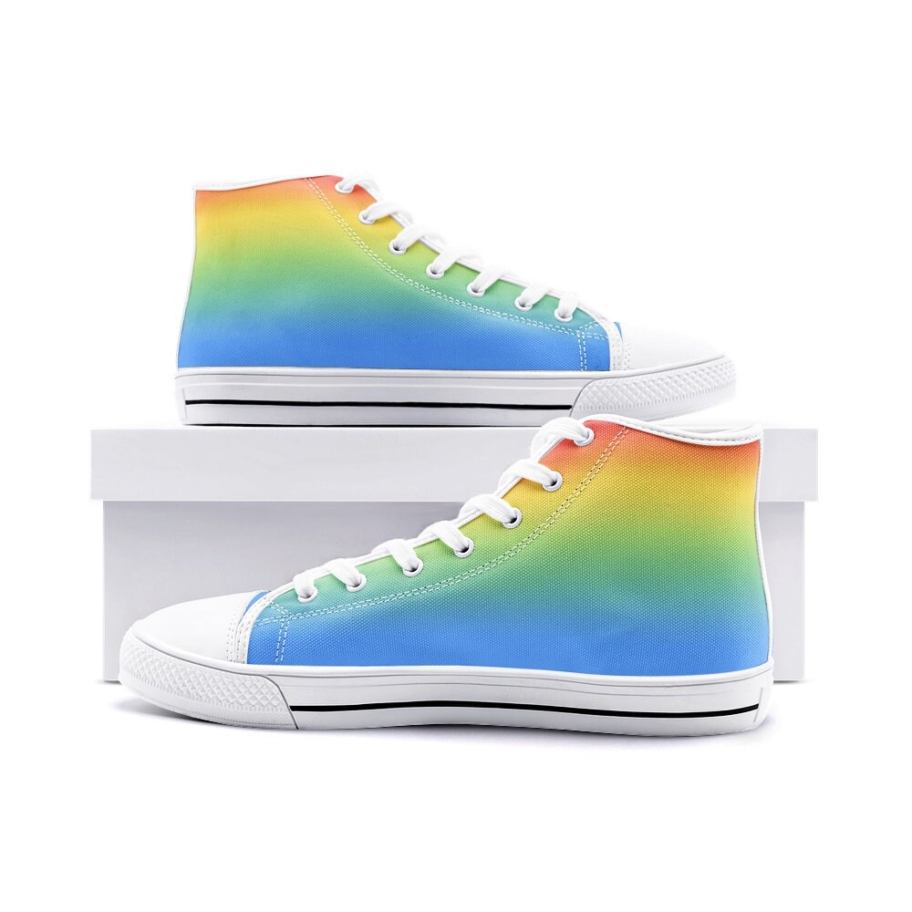 Color Gradient / Unisex High Top Canvas Shoes, Goth, Emo, Goblincore ...