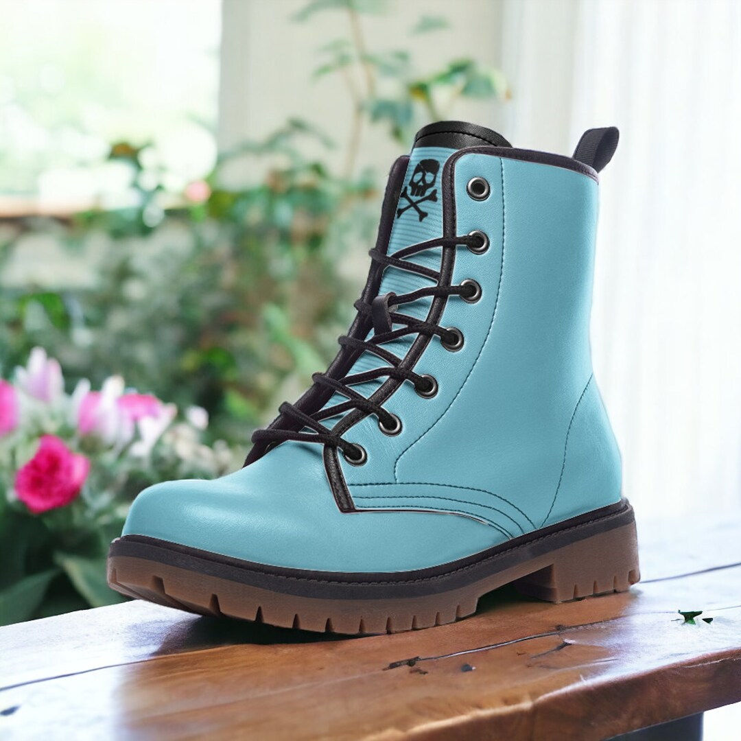 Classic Blue Combat Boots / Gothic, Punk in Unisex Casual Lightweight ...