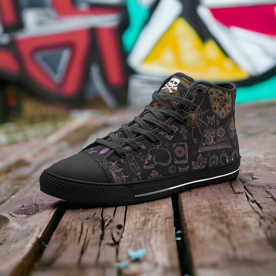 Witchcraft Alchemy Magic / Unisex High Top Canvas Shoes, Goth, Emo ...