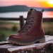 Dark Plum Combat Boots / Gothic, Punk in Unisex Casual Lightweight ...