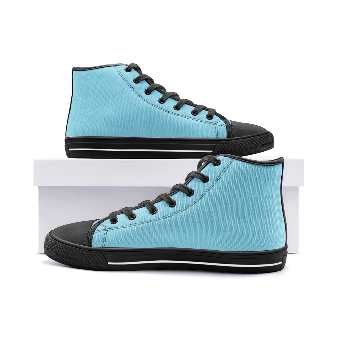 Blue / Unisex High Top Canvas Shoes, Goth, Emo, Goblincore, Woodland ...