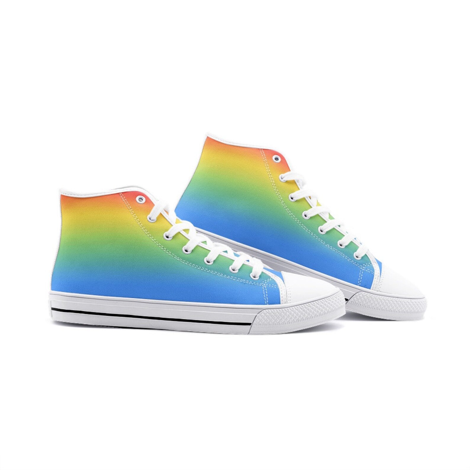 Color Gradient / Unisex High Top Canvas Shoes, Goth, Emo, Goblincore ...