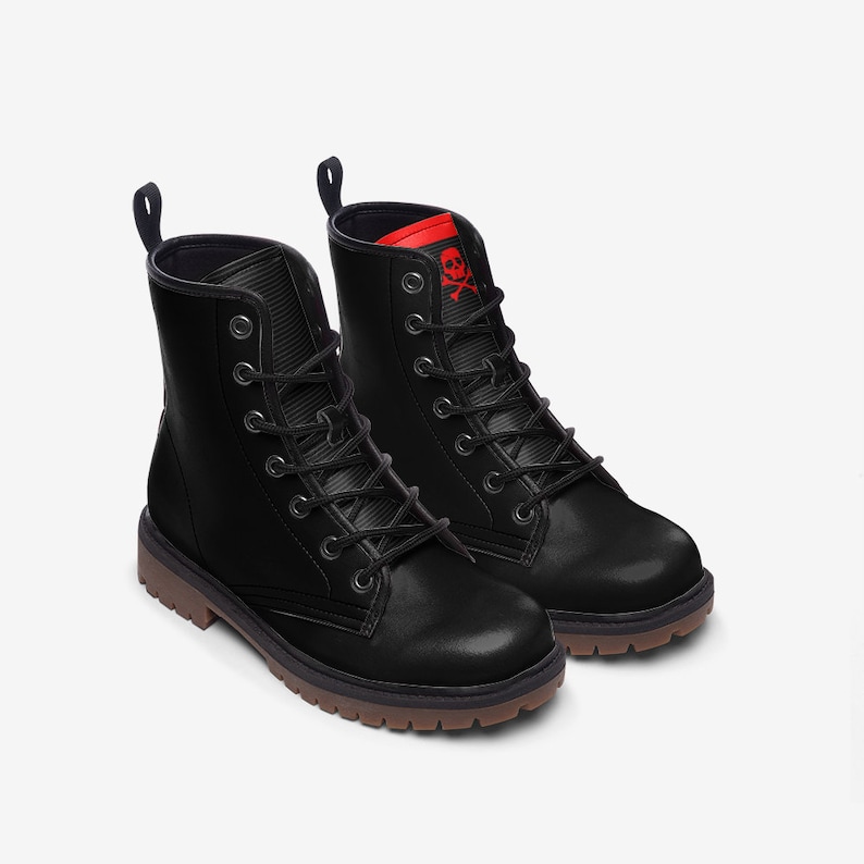 Classic Black Gothic, Punk, Combat Boots in Unisex Casual Lightweight ...