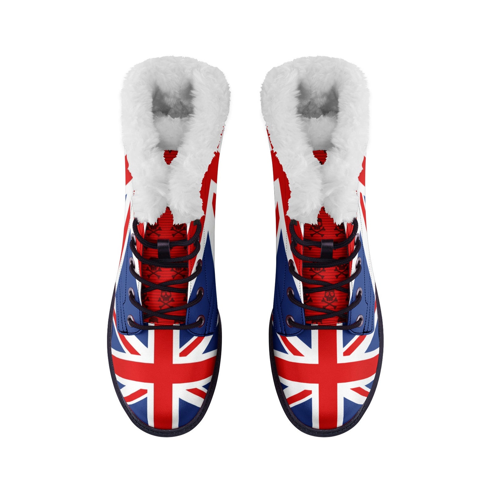 Union Jack - Winter Combat Boots / Unisex Comfortable Microfiber ...