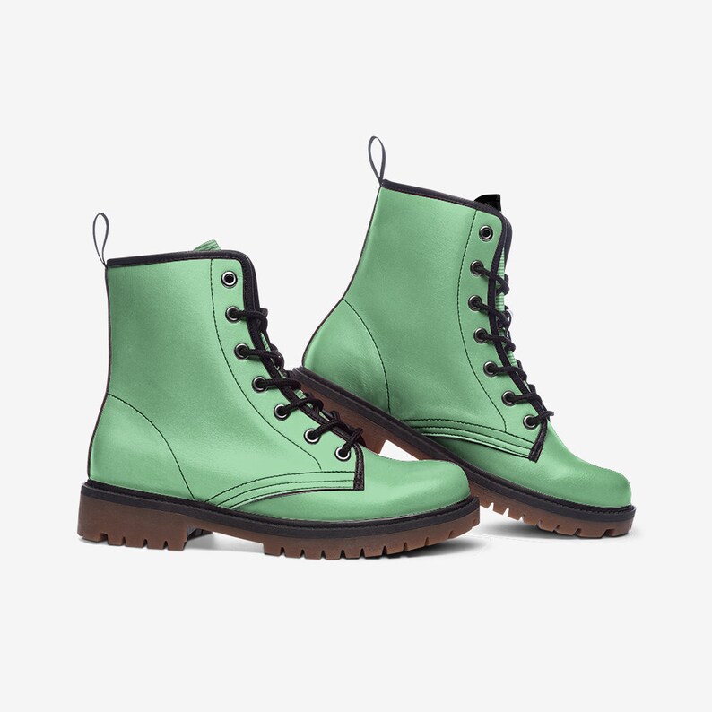 Classic Green / Gothic, Punk, Combat Boots in Unisex Casual Lightweight ...