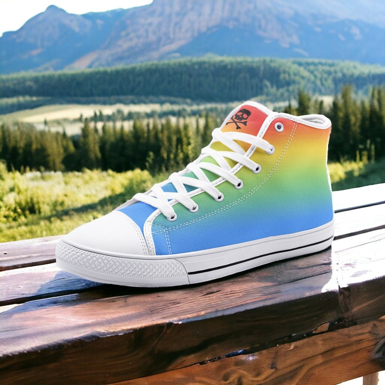 Color Gradient / Unisex High Top Canvas Shoes, Goth, Emo, Goblincore ...
