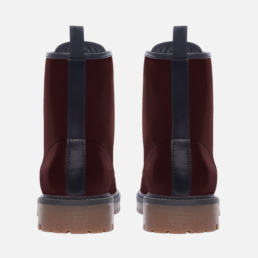 Dark Plum Combat Boots / Gothic, Punk in Unisex Casual Lightweight ...