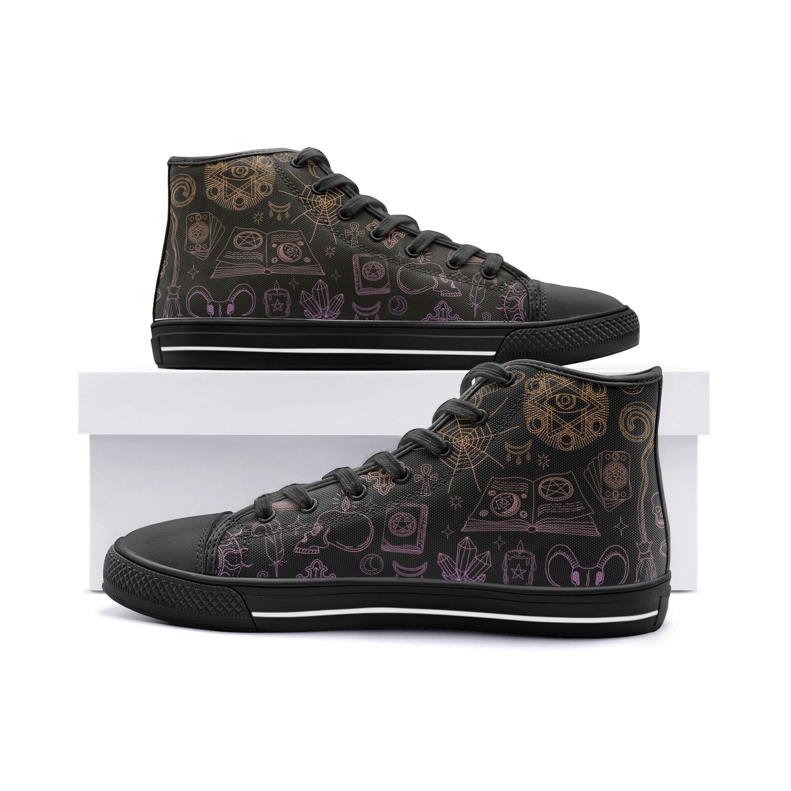 Witchcraft Alchemy Magic / Unisex High Top Canvas Shoes, Goth, Emo ...