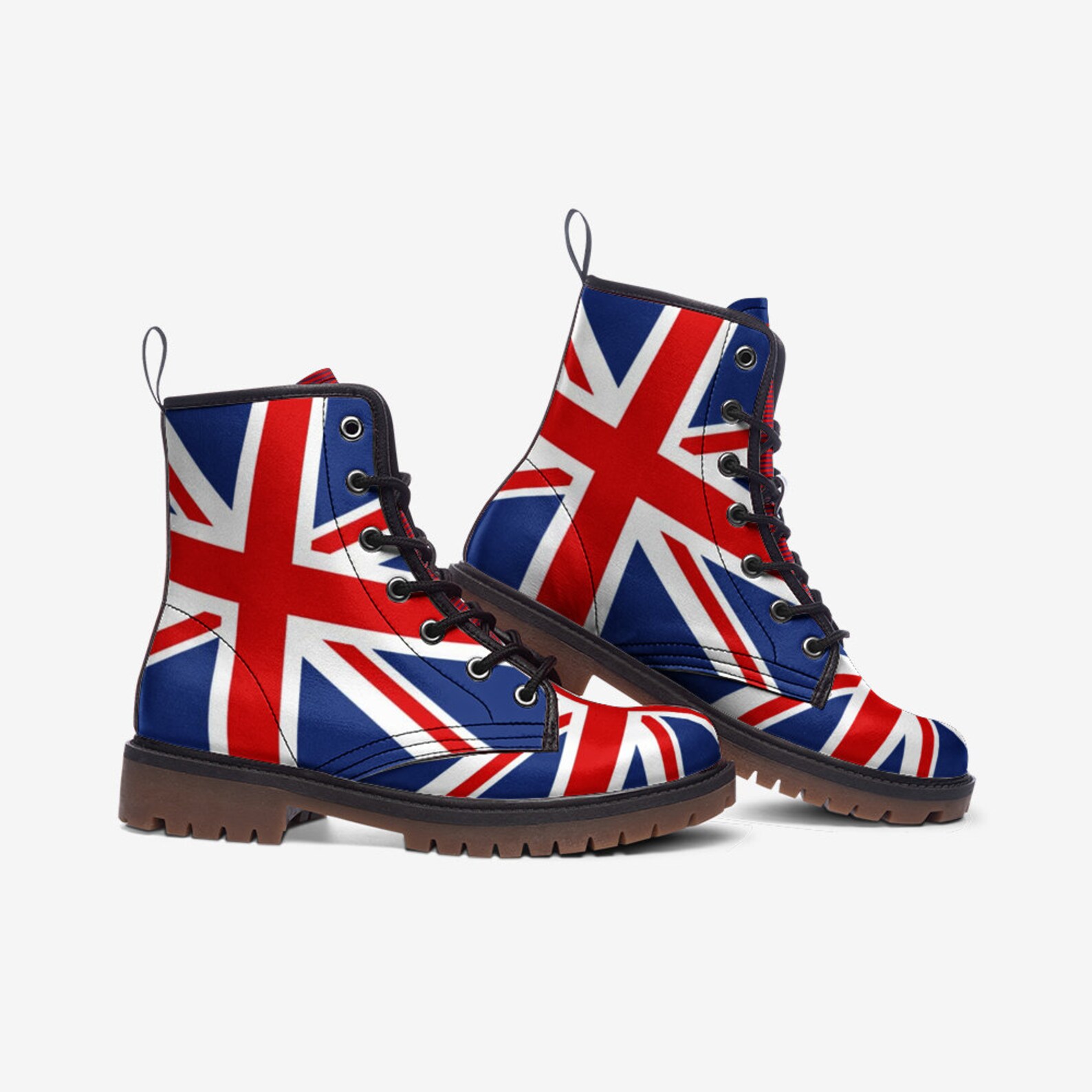 Union Jack / Gothic, Punk, Combat Boots in Unisex Casual Lightweight ...