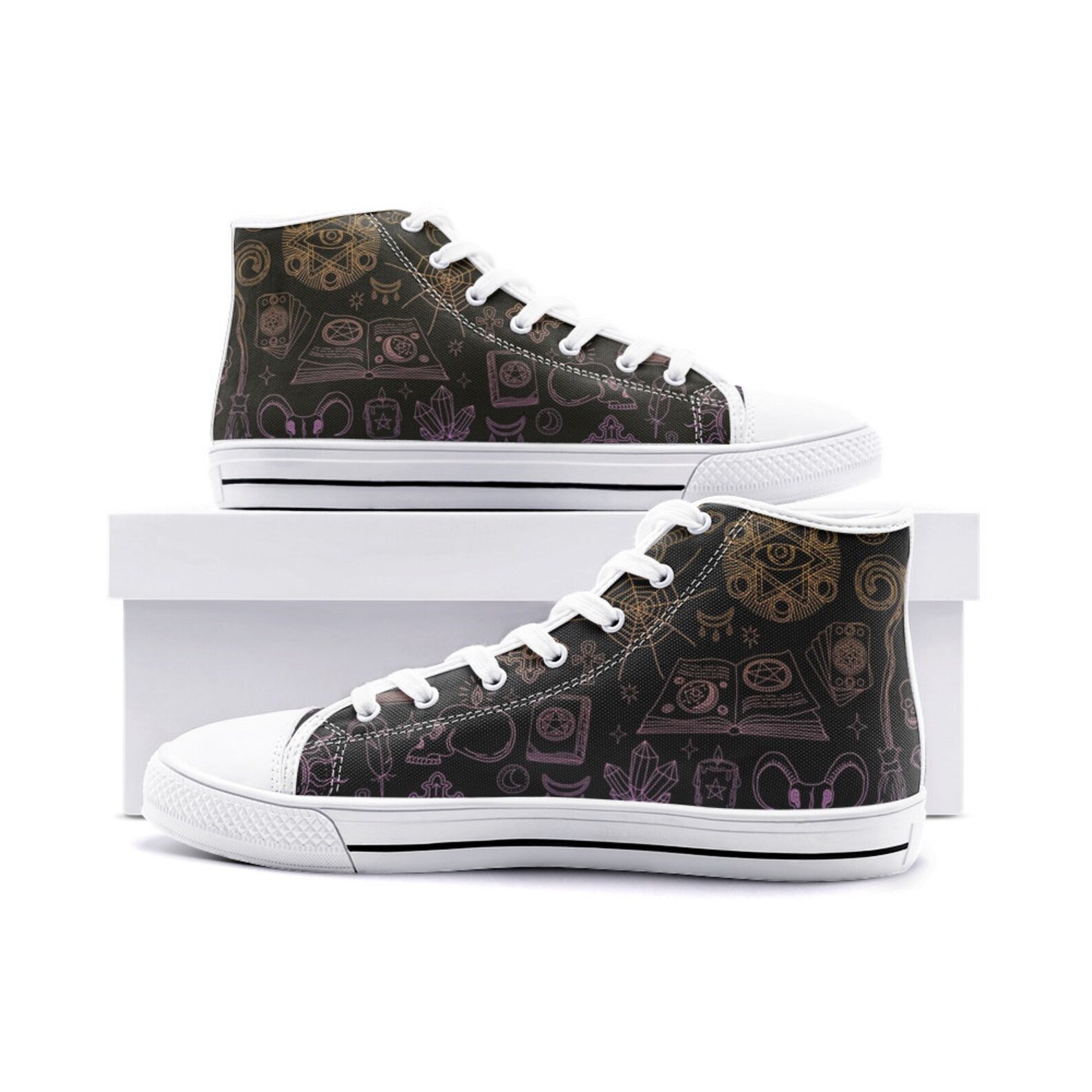 Witchcraft Alchemy Magic / Unisex High Top Canvas Shoes, Goth, Emo ...