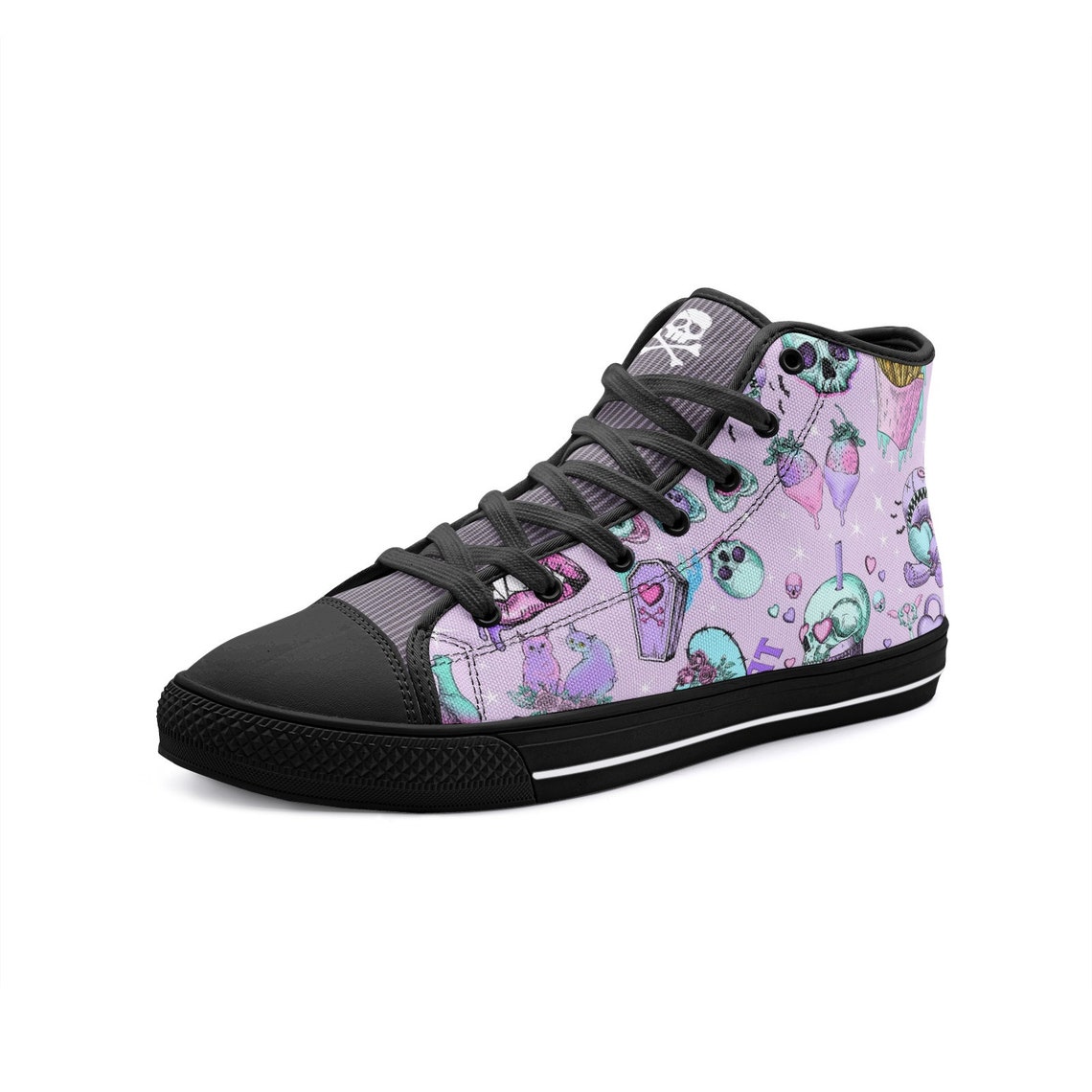 Vintage Valentines / Unisex High Top Canvas Shoes, Goth, Emo ...