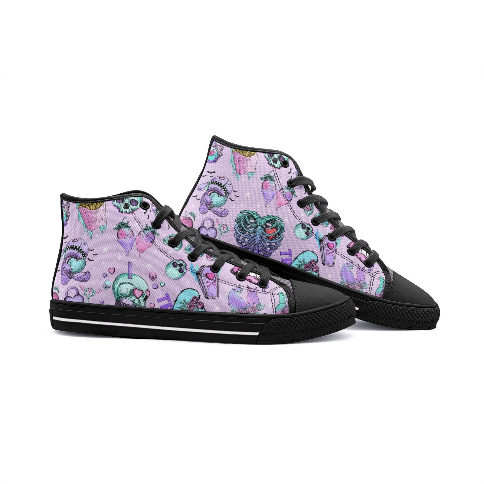 Vintage Valentines / Unisex High Top Canvas Shoes, Goth, Emo ...